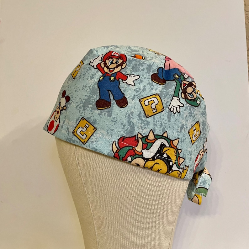 Super Mario Surgical Scrub Cap for Men| Mens Nintendo Surgery Hat for ...