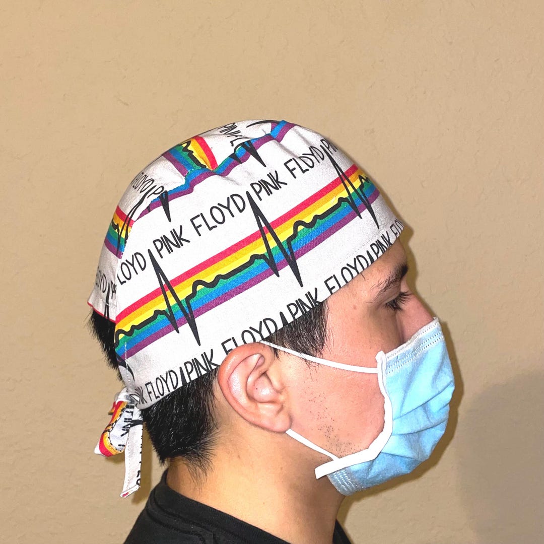 Mens Surgical Scrub Cap| Pink Floyd Scrub Caps for Men| Rainbow Chemo ...