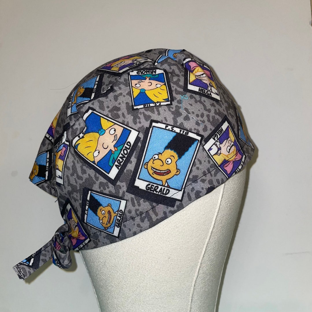 Mens Surgical Scrub Caps, Hey Arnold Scrub Cap for Men, Unisex Scrub ...
