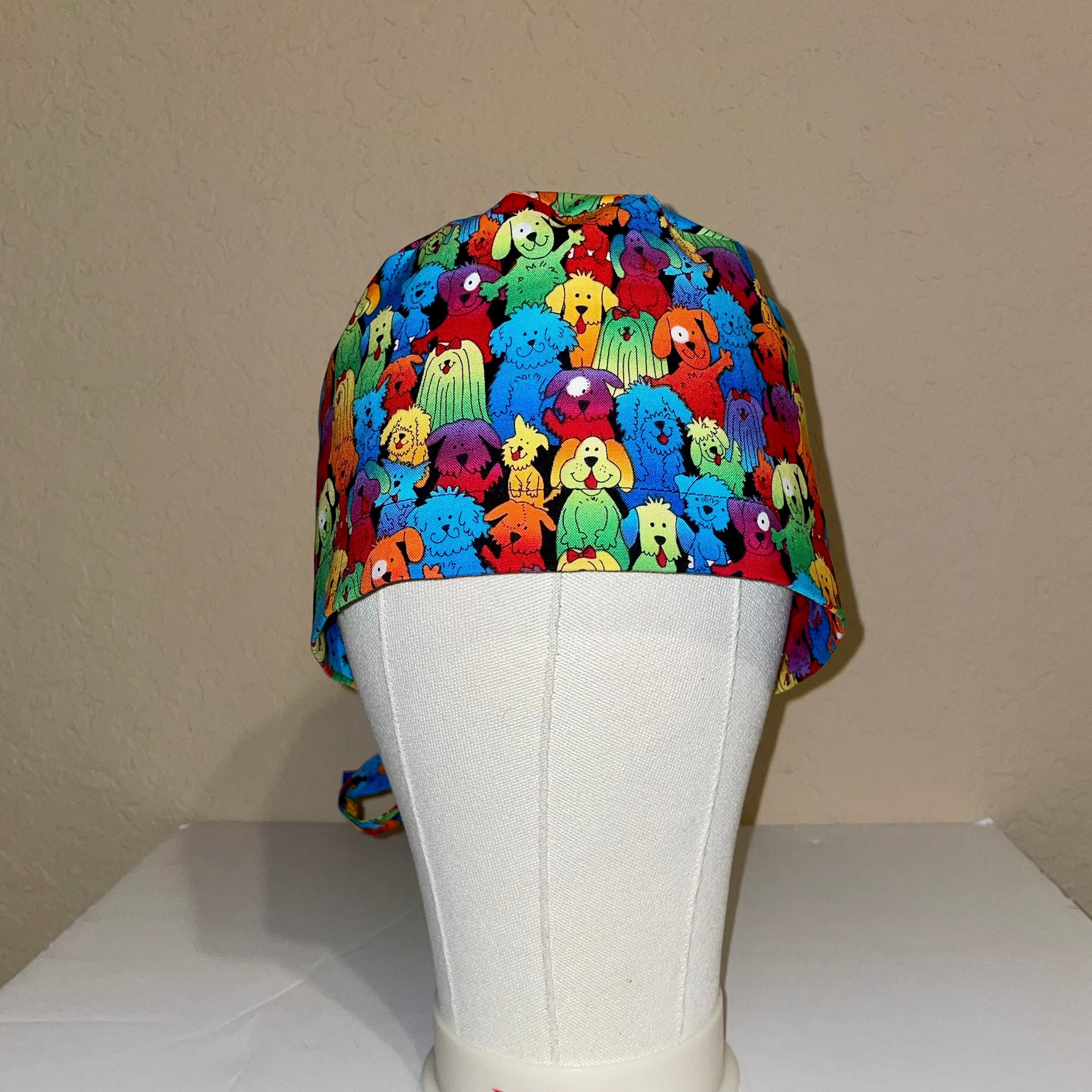 Womens Surgical Scrub Cap Dogs| Hats for Vet, Canine| Cute Nurse Bonnet ...