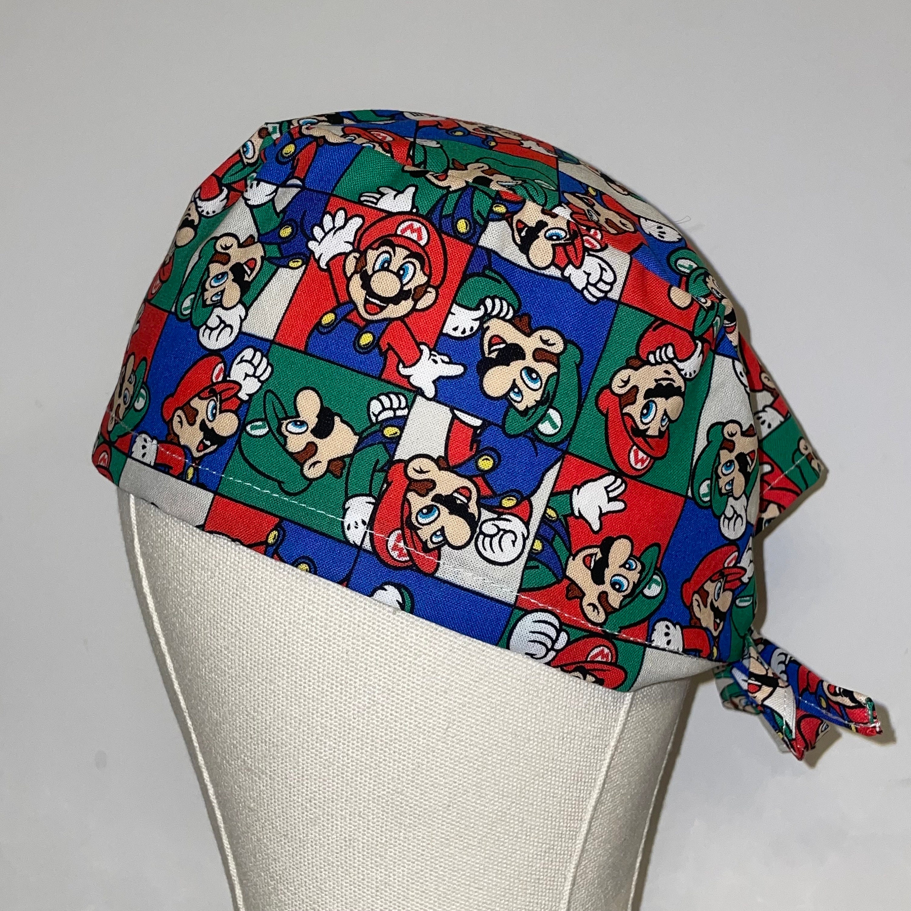 Mario and Luigi Mens Surgical Scrub Cap | Super Mario Scrub Caps for ...