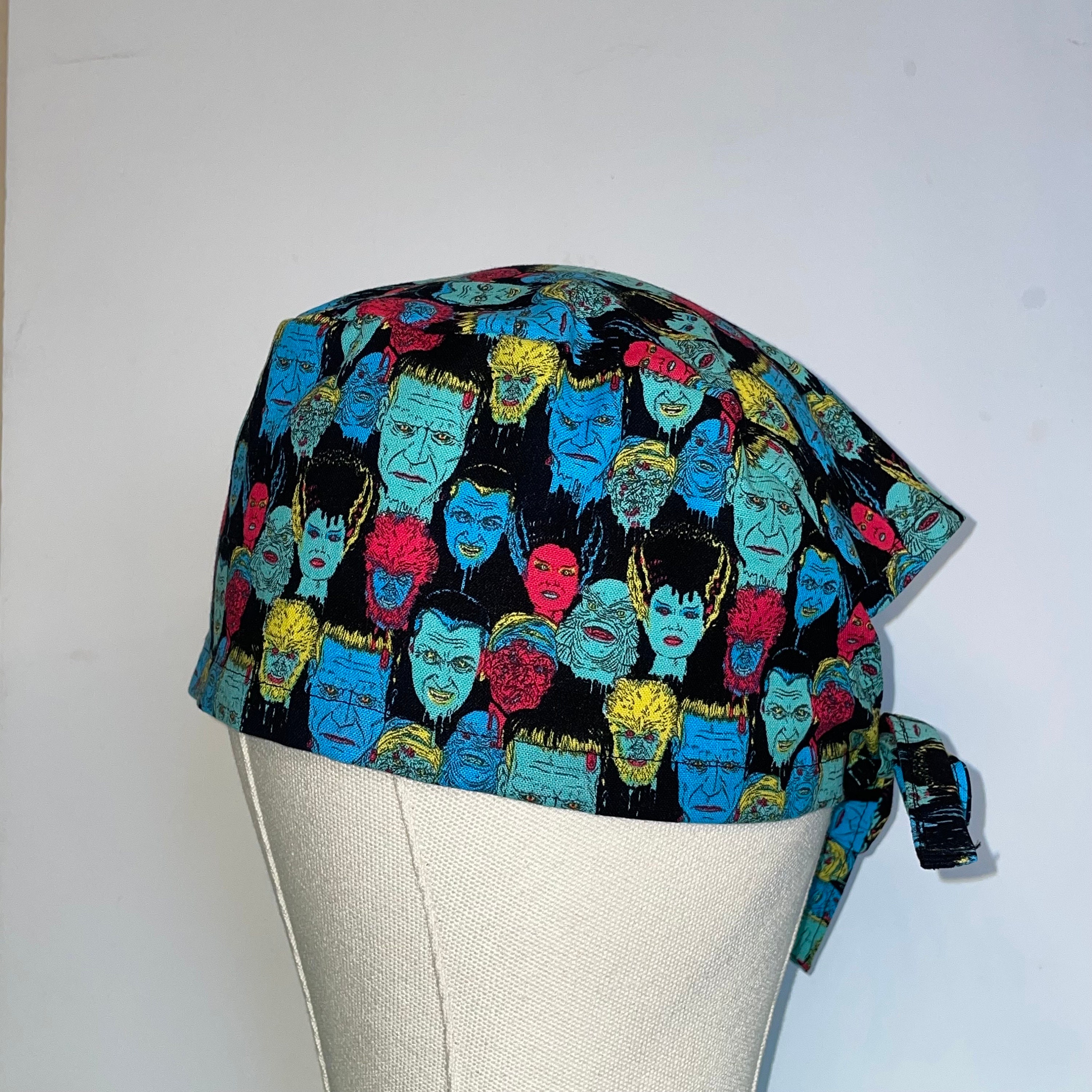 Mens Horror Surgical Scrub Cap| Halloween Scrub Hat for Nurse| Scary ...