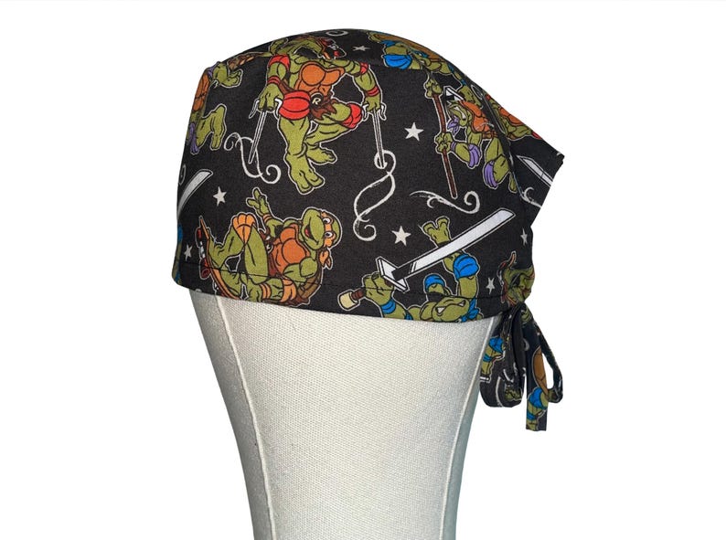 Mens Surgical Scrub Cap Funny| Cartoon Turtles Chemo Hat, Adjustable ...