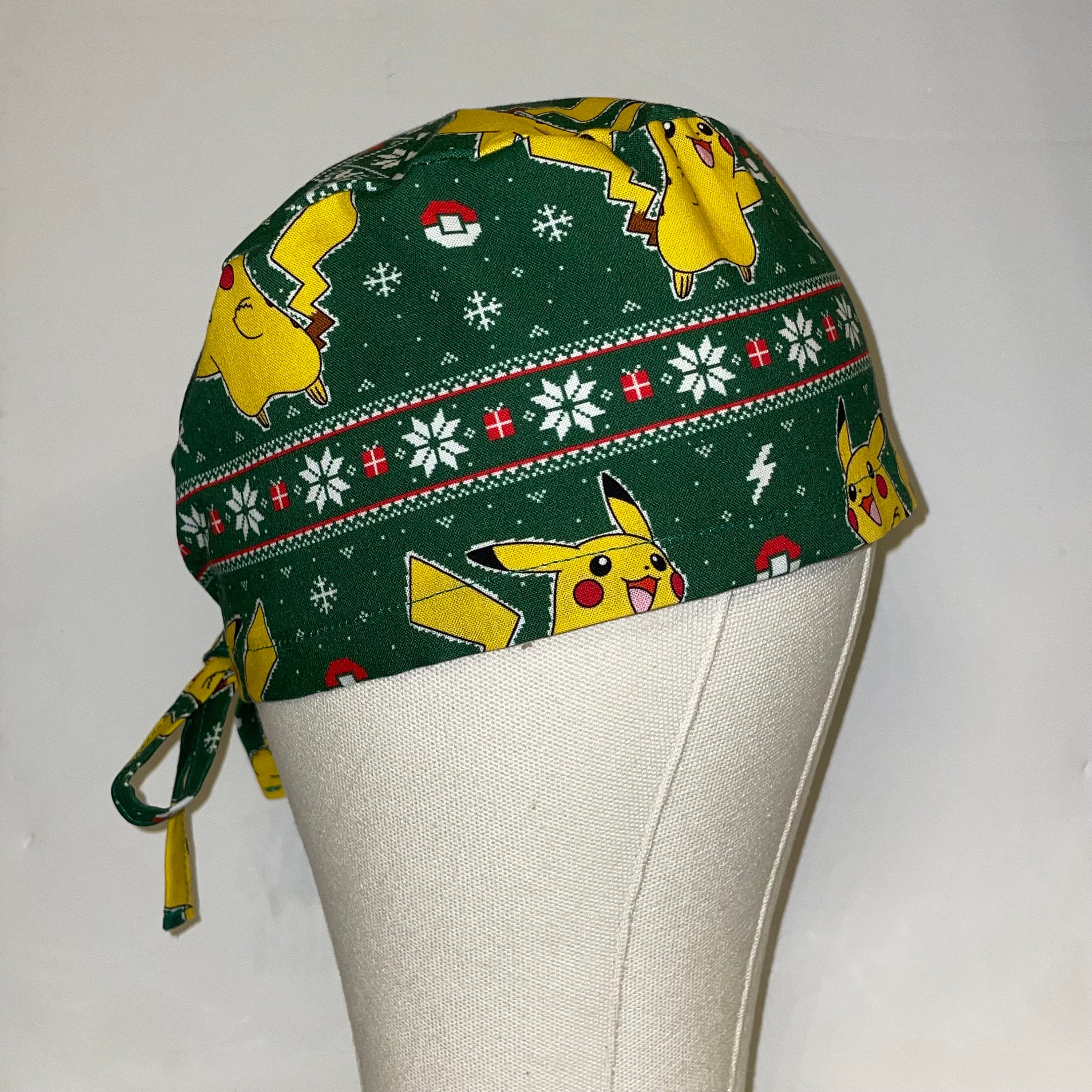 Mens Pikachu Surgical Scrub Cap| Christmas Skull Cap for Men| Pokemon ...