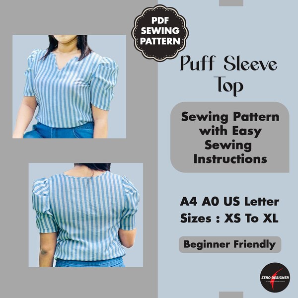 Puff Sleeve Pattern - Etsy