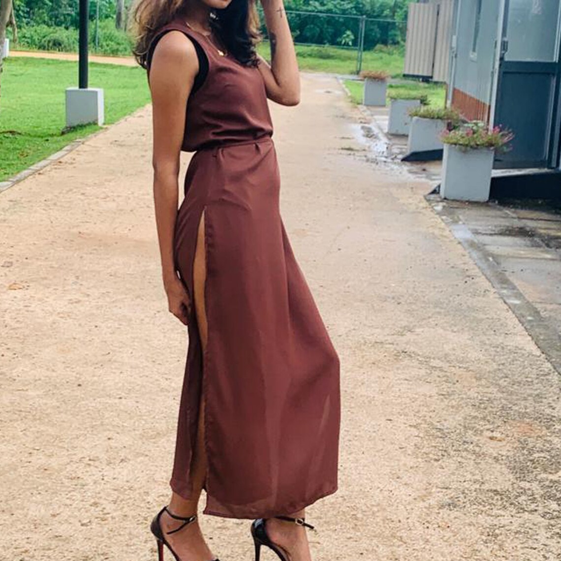 Deep Slit Beach Dress PDF Sewing Pattern Sundress Women's BEACH Fashion ...