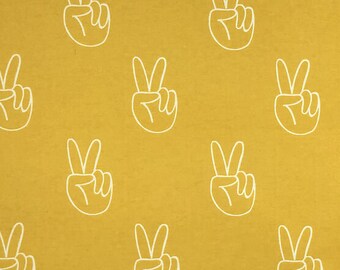 Peace Sign Cotton Fabric. - Etsy