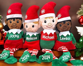 Personalized Christmas Elf, Stuffed Elf, Stocking Stuffer, Multicultural Plush Elves, Christmas ...