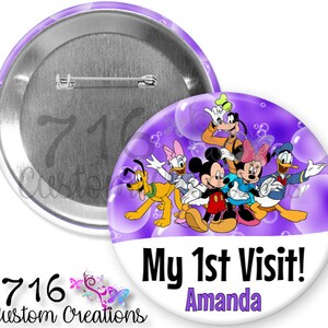 Disney Button Disney Pins Disney First Visit Pin Disney First Trip Pin ...