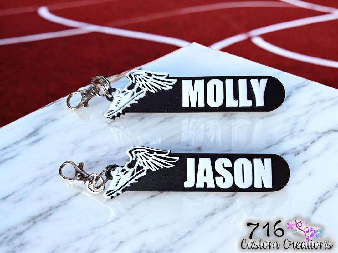 Personalized Track and Field Keychain, Custom Name Keyring, Track Bag ...