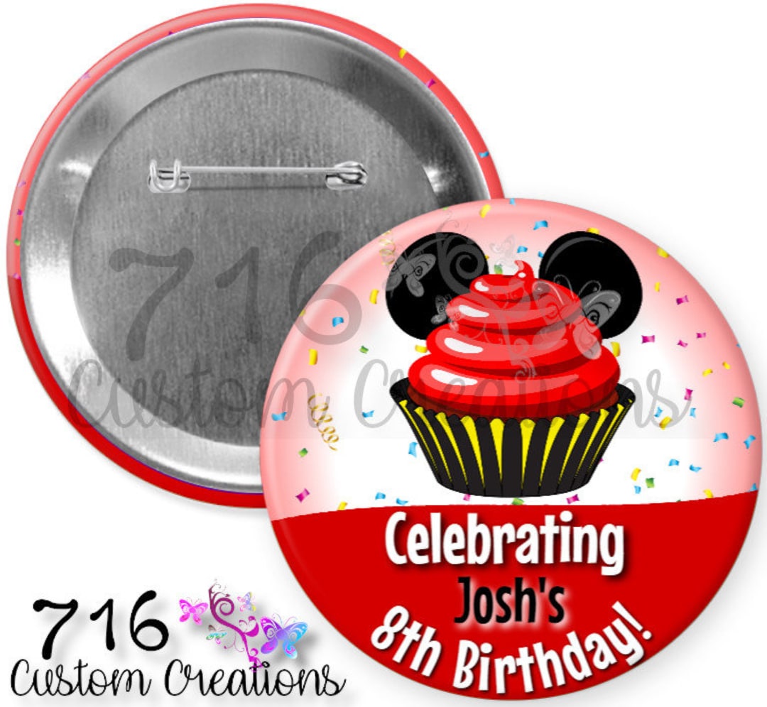 Disney Button Disney Pins Disney Birthday Pin Disney - Etsy