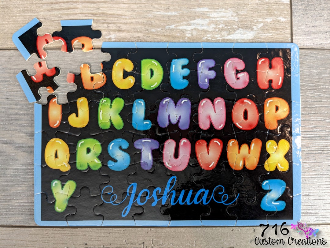 Alphabet Puzzle, Personalized Alphabet Puzzle, Fun Puzzle, Personalized ...