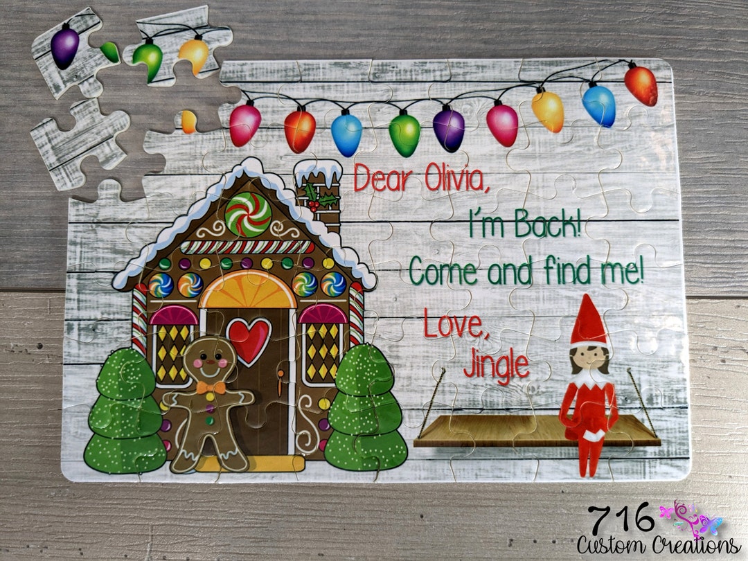 Elf Arrival Puzzle Personalized Christmas Puzzle Fun Elf Arrival ...