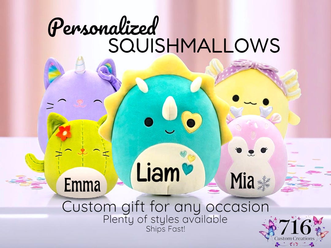 Personalized Squishmallow Plush With Name • Custom Gift for Birthday ...