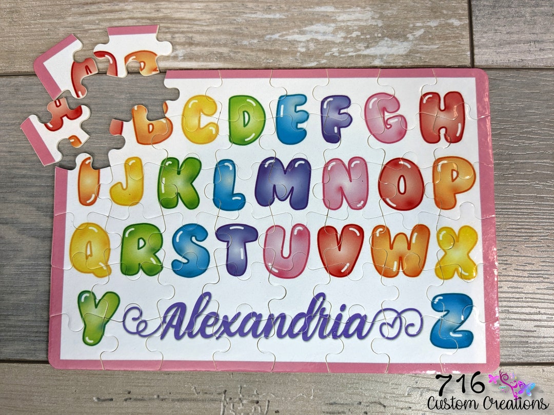 Alphabet Puzzle, Personalized Alphabet Puzzle, Fun Puzzle, Personalized ...