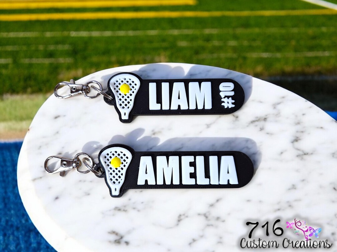 Personalized Lacrosse Keychain, Custom Name Keyring, Lacrosse Bag Tag ...