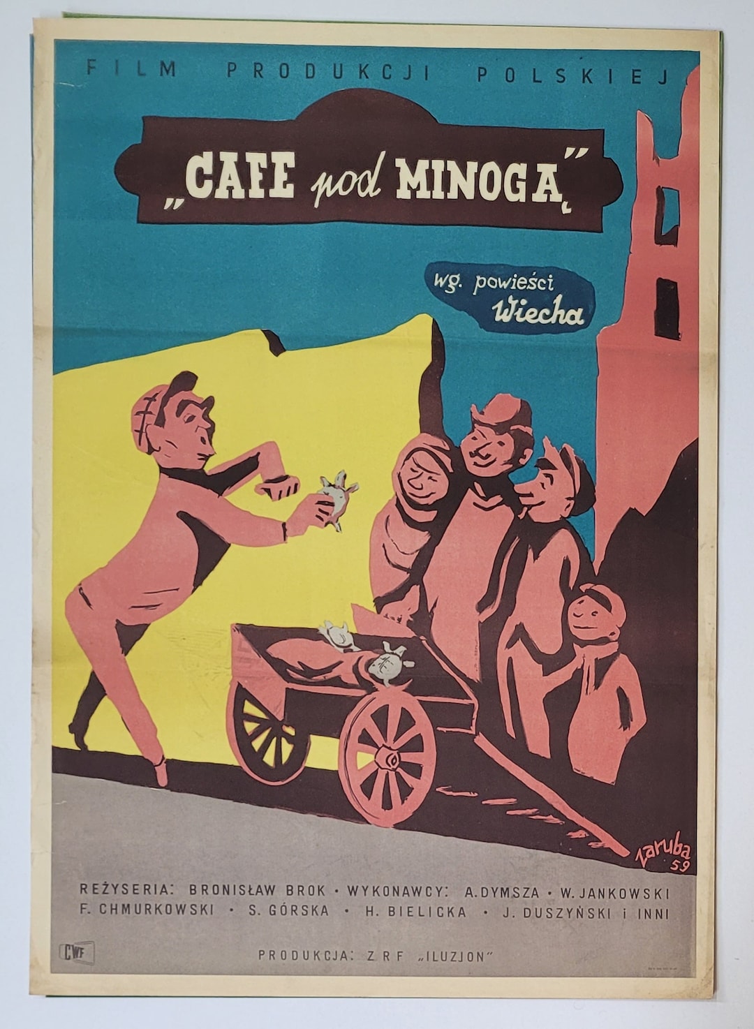 Cafe Pod Minoga Original Polish Poster Zaruba Art '1959 - Etsy