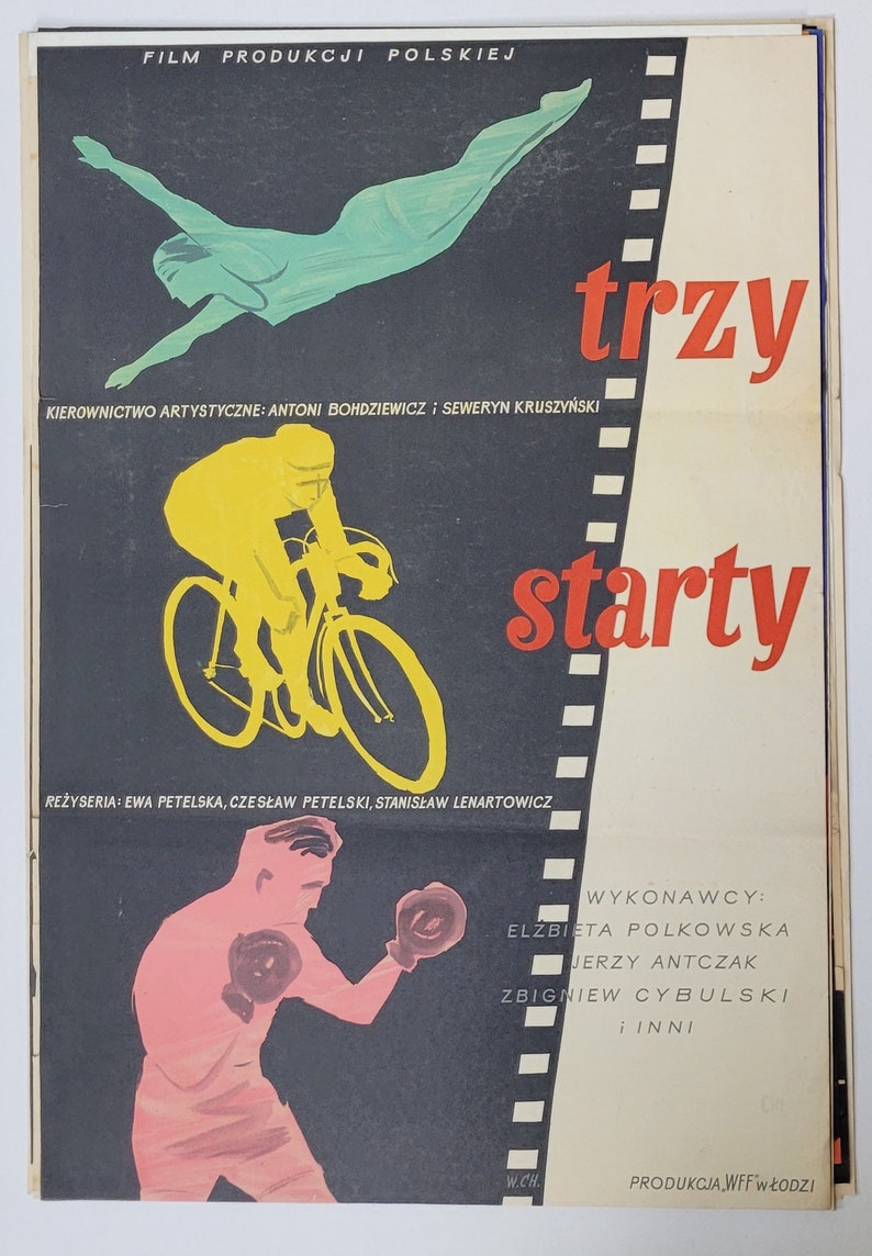 Trzy Starty | Original Polish Poster Chmielewski Art! '1955 - Etsy