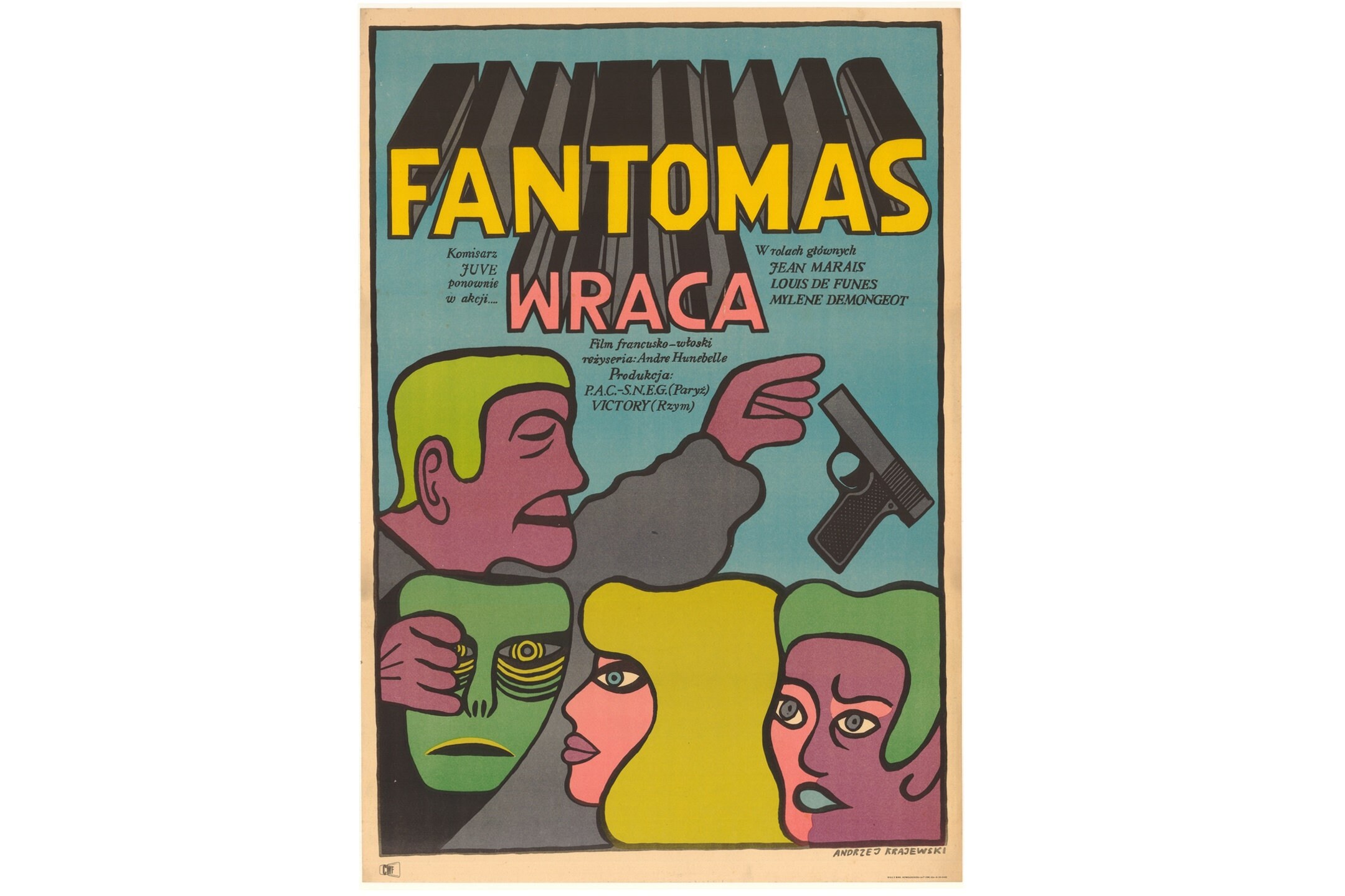 Fantomas Unleashed Polish Movie Poster A. Krajewski Art! '1968 - Etsy