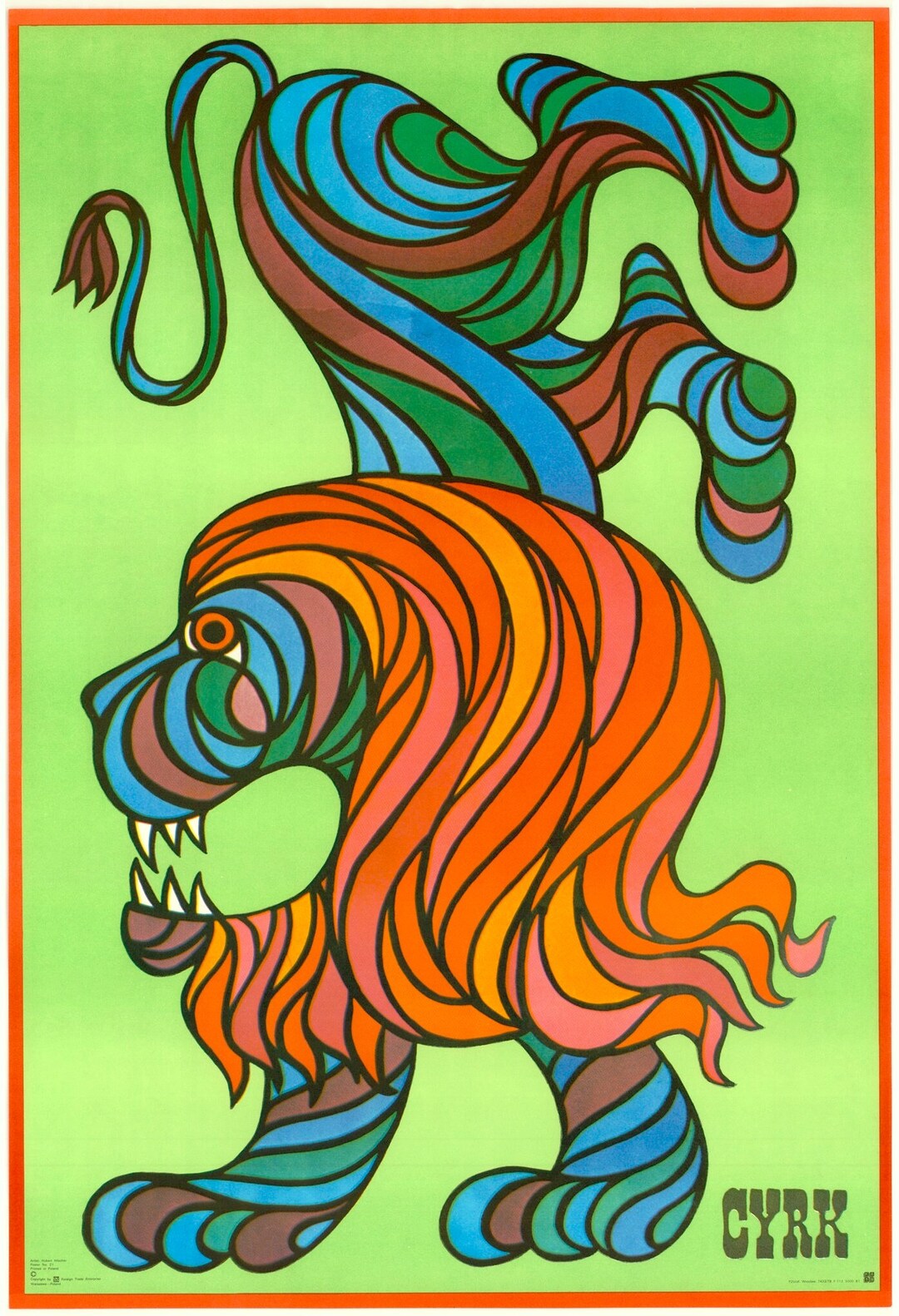 CIRCUS | Lion Standing on Front Feet! | Vintage Polish Circus Poster ...