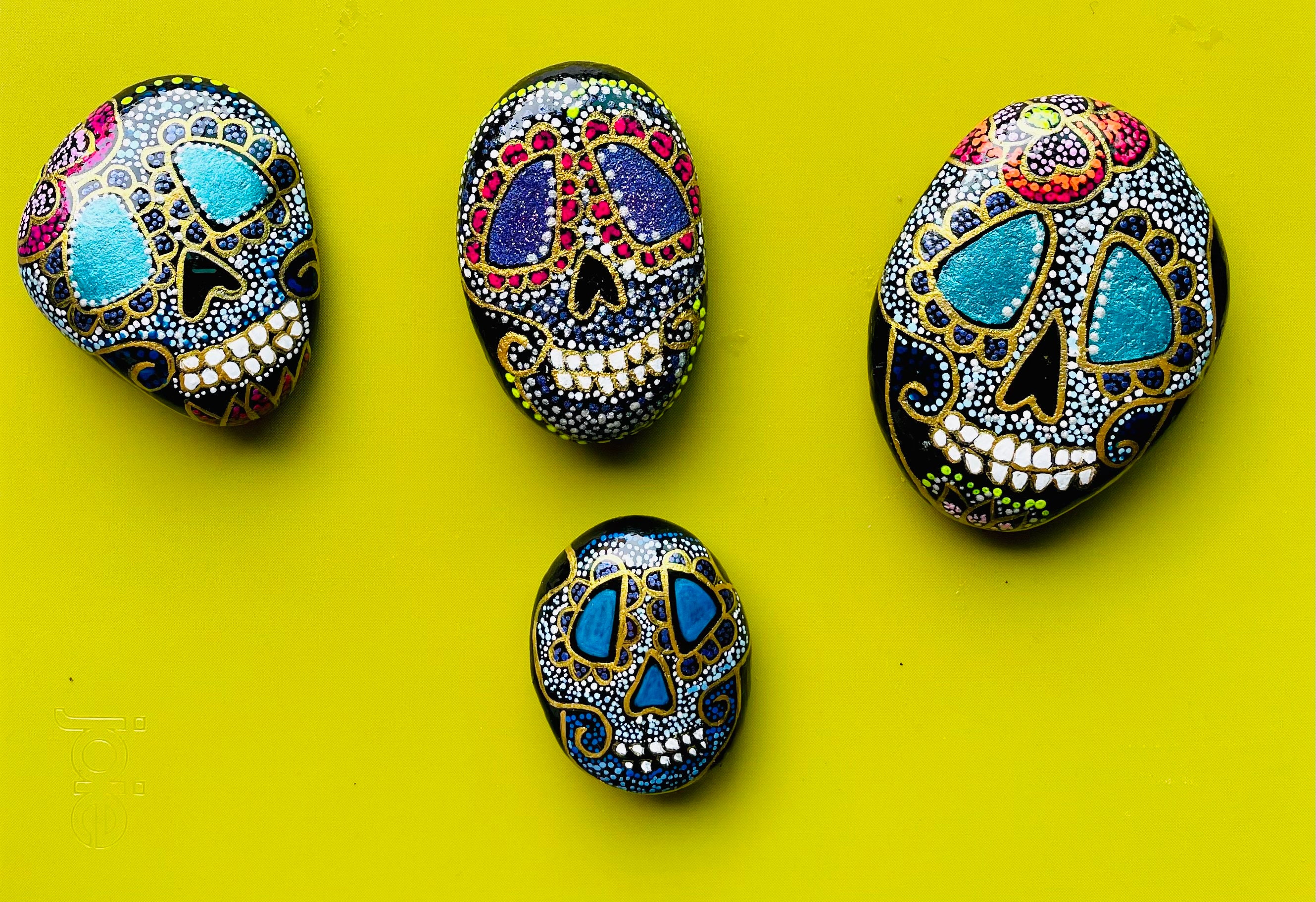 Skulls Collection Rock Painting - Etsy