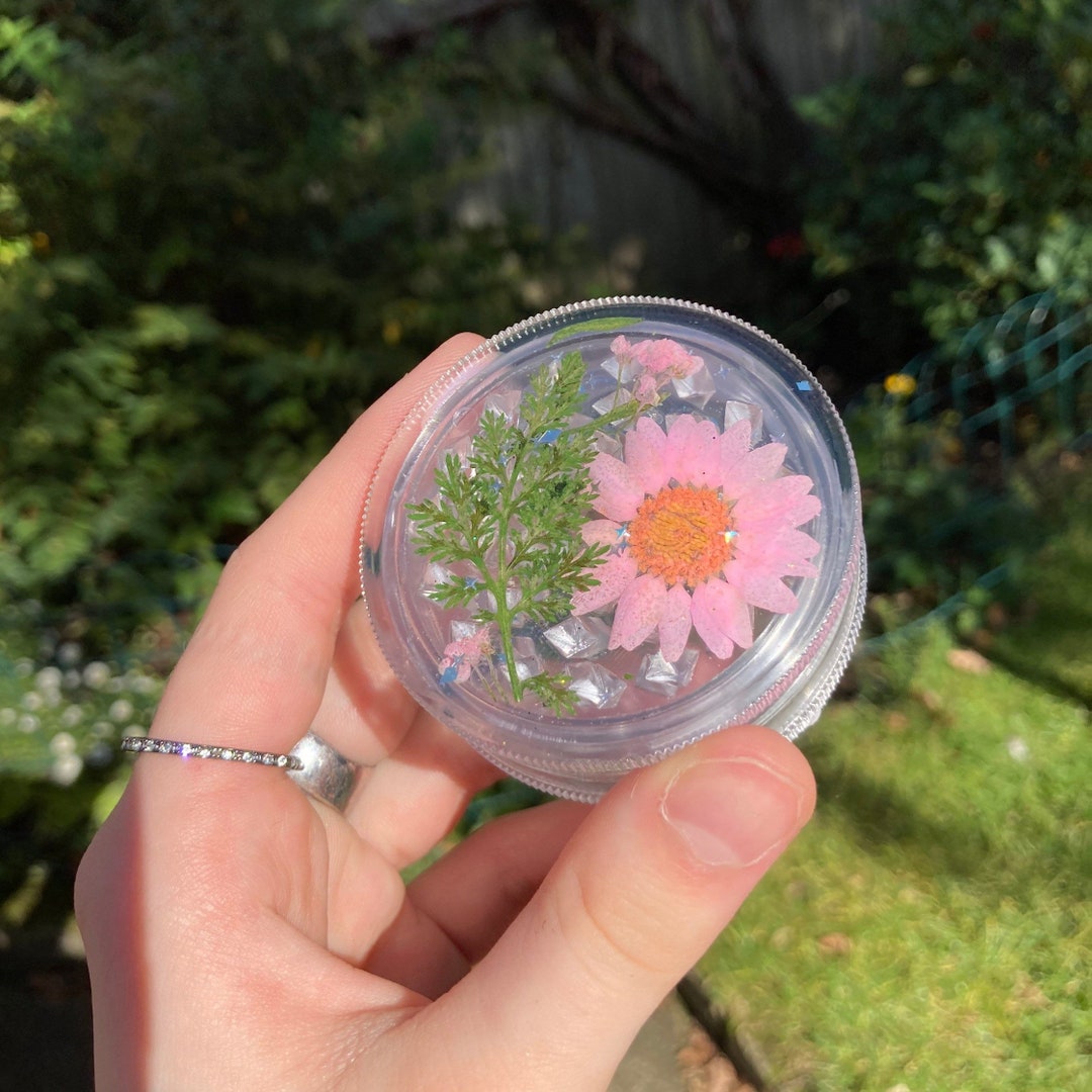 Pressed Pink Flower Herb Grinder| Magnetic - Etsy