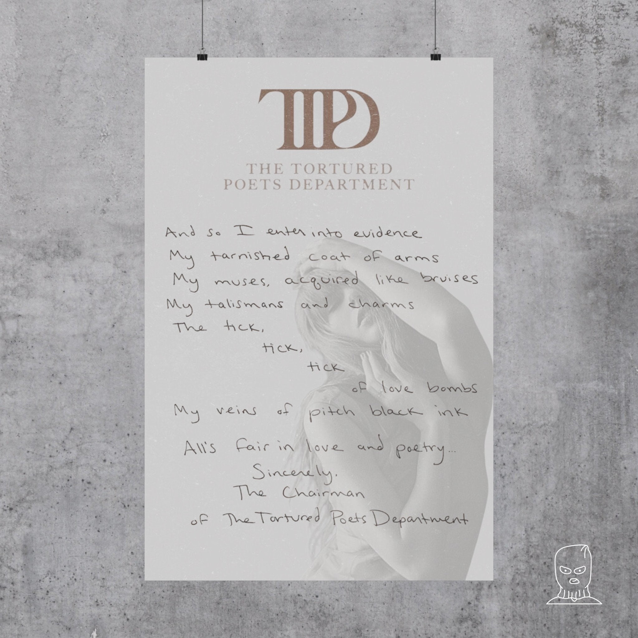 Taylor The Tortured Poets Department Poster, The Tortured Poets ...