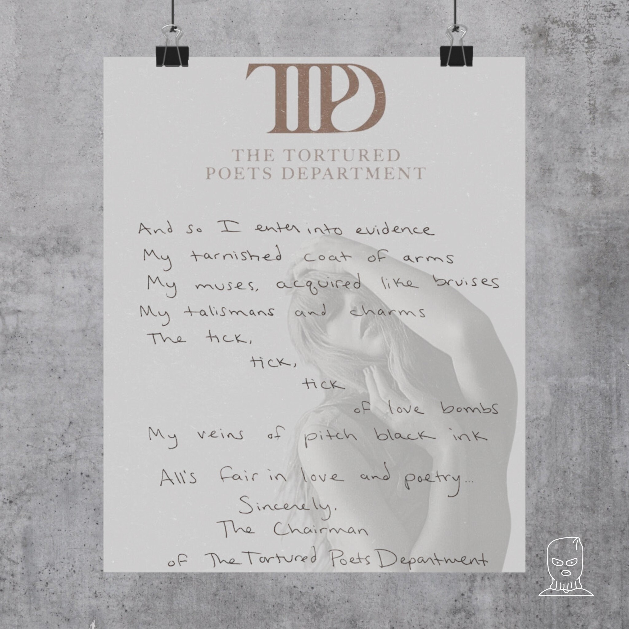 Taylor The Tortured Poets Department Poster, The Tortured Poets ...