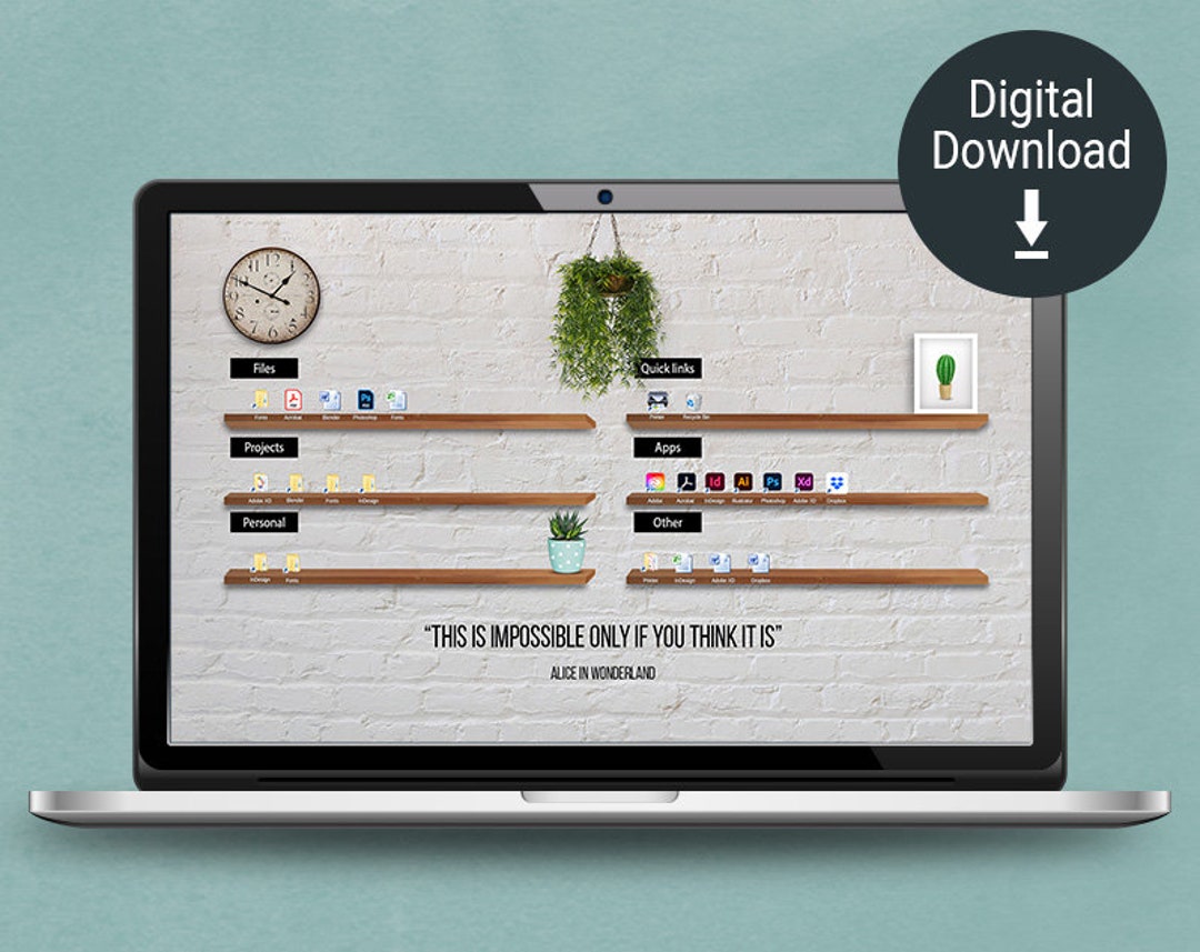 Desktop Organizer Desktop Wallpaper Digital Download - Etsy