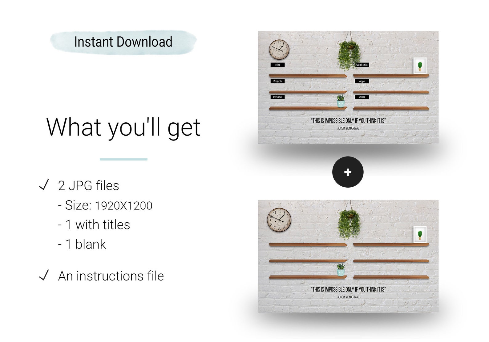 Desktop Organizer, Desktop Wallpaper, Digital Download, Instant ...