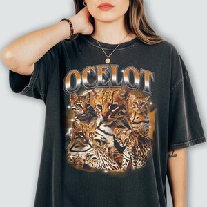 Vintage Ocelot Shirt, 90s Bootleg Graphic, Exotic Wild Cat Top, Jungle ...