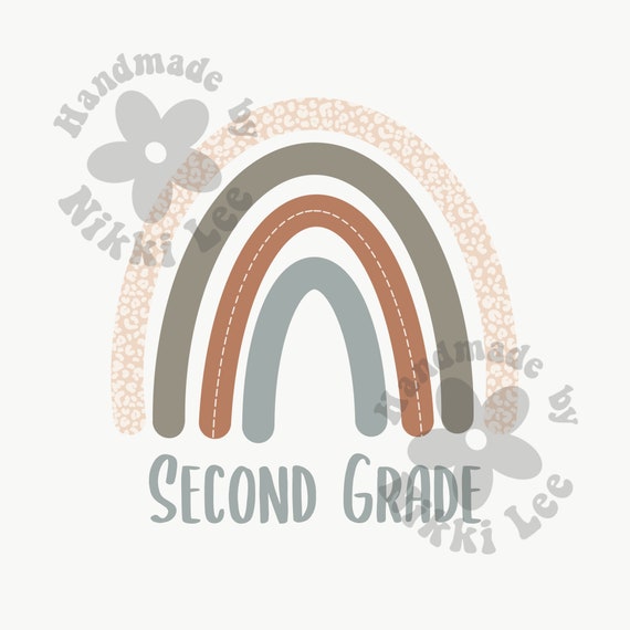 Second Grade Png Second Grader Png Boho Png Boho Rainbow - Etsy