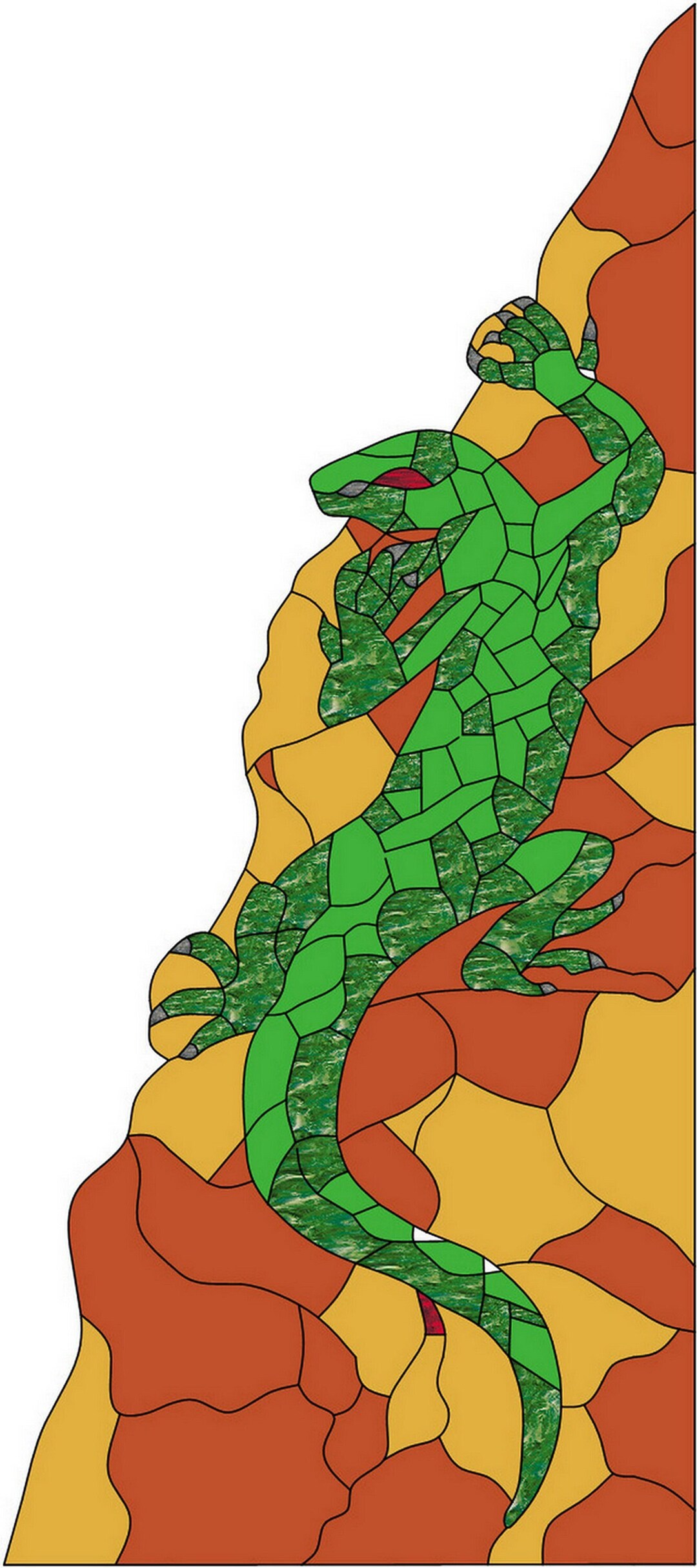 Cliff Lizard Stained Glass Pattern - Etsy