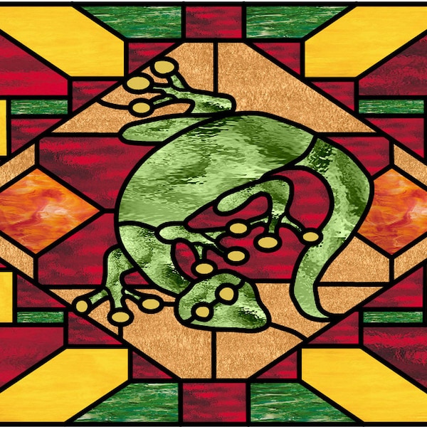 Stained Glass Lizard - Etsy