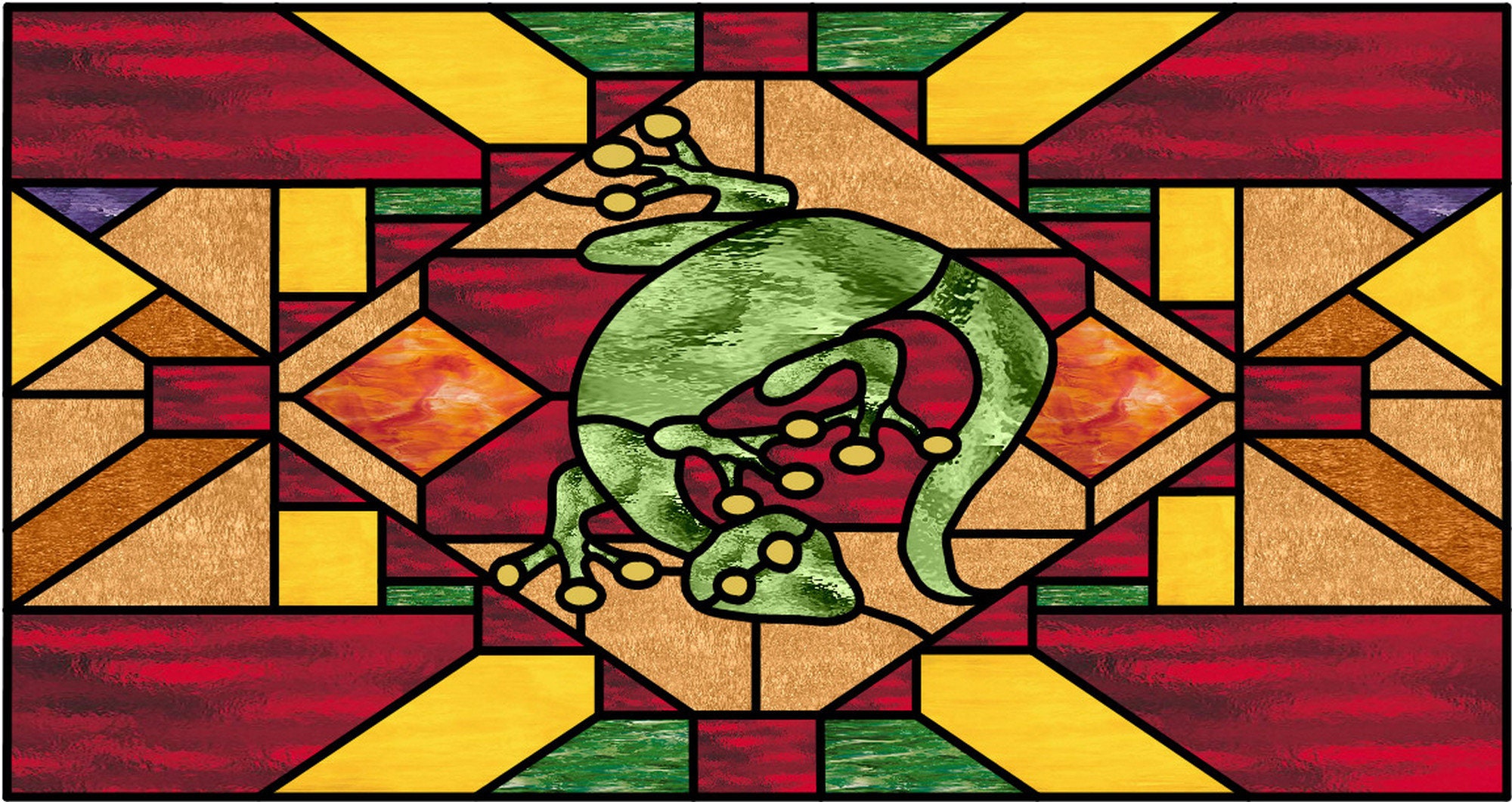Southwest Lizard Stained Glass Window Panel - Etsy