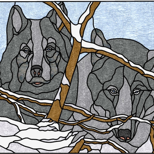 Wolf Stained Glass - Etsy