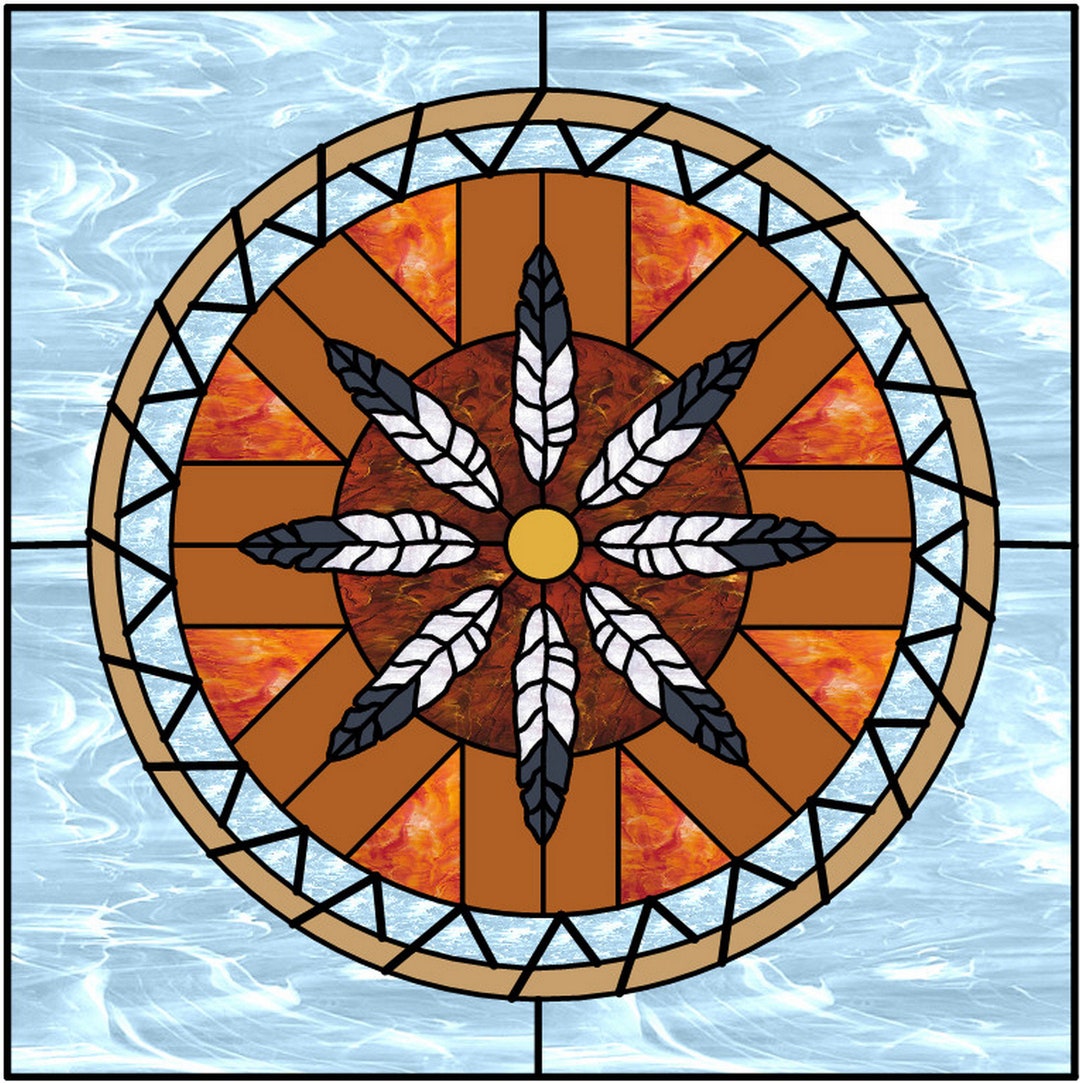 Southwest Feather Shield Pattern - Etsy