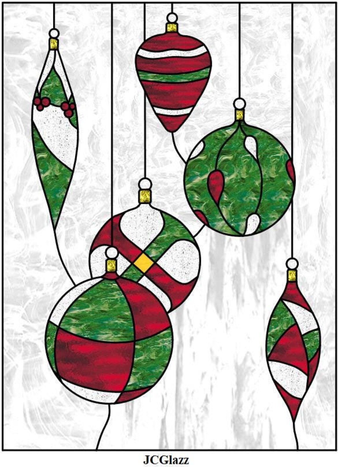 Christmas Balls Stained Glass Window Pattern - Etsy