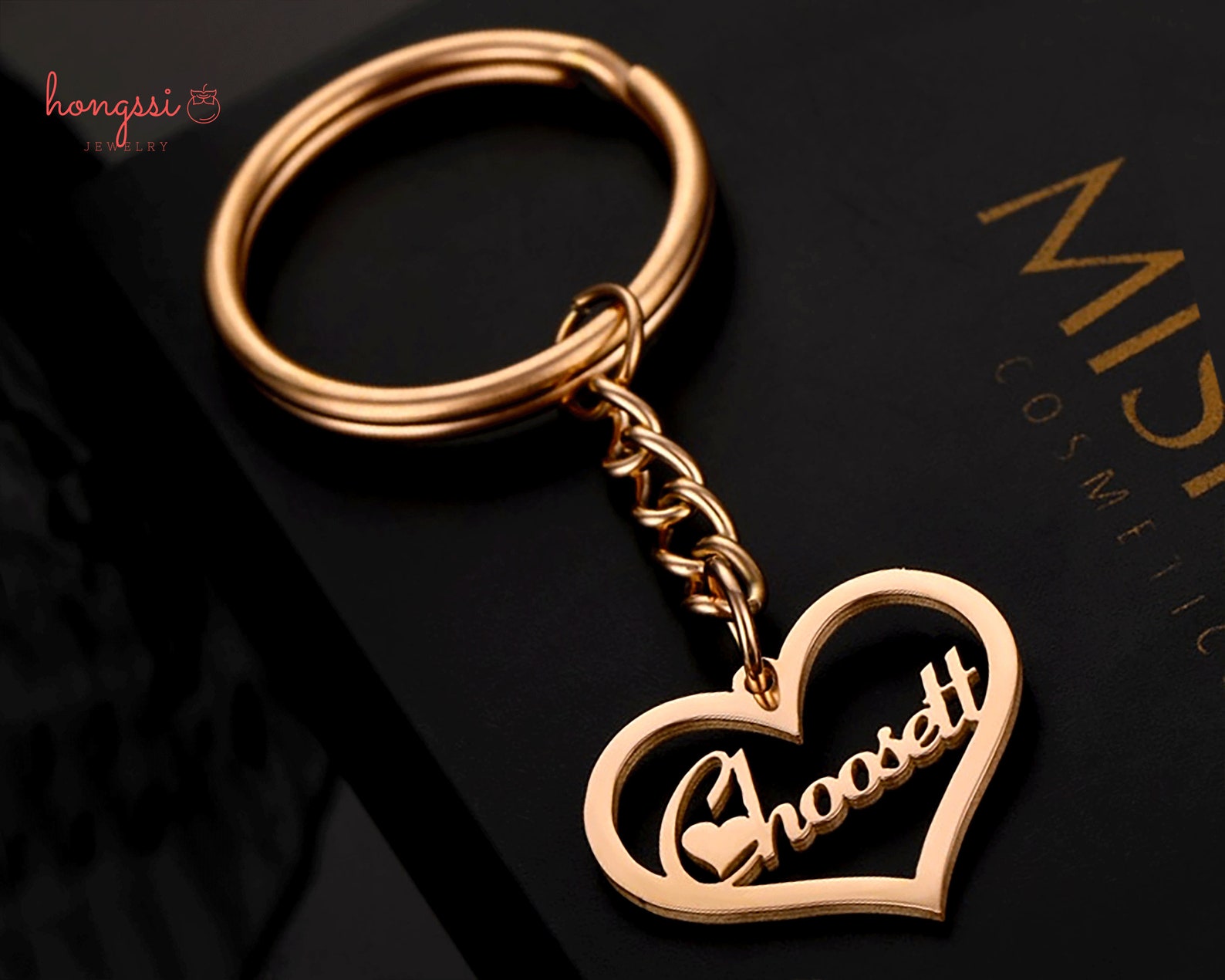 Personalized Custom Name Lovely Heart Keychain Keyring With - Etsy