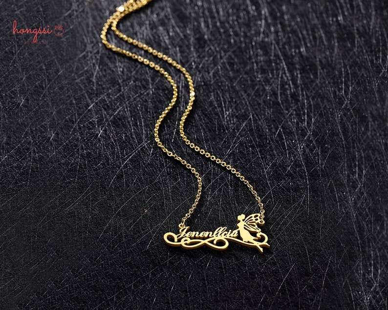 Lovely Tinkerbell Personalized Custom Name Necklace Gift - Etsy