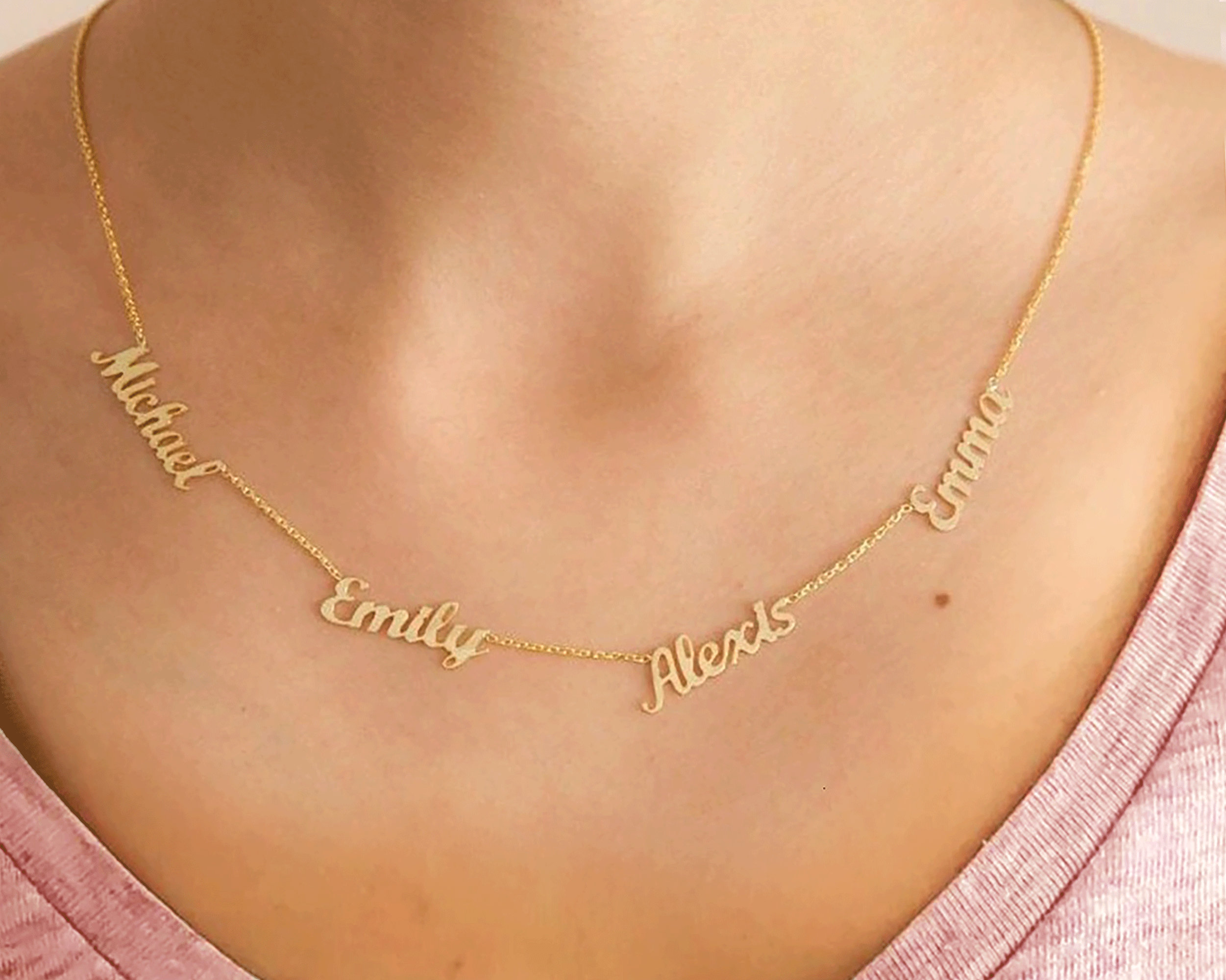 Custom Multiple Name Necklace up to Six Different Name - Etsy