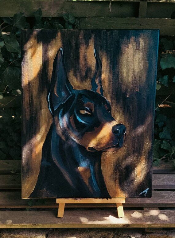 DOBERMAN Acrylic Painting - Etsy