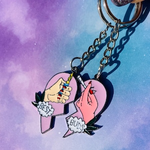 Best Buds Keychain Set / Best Friends Keychains/best Friends Bracelet ...