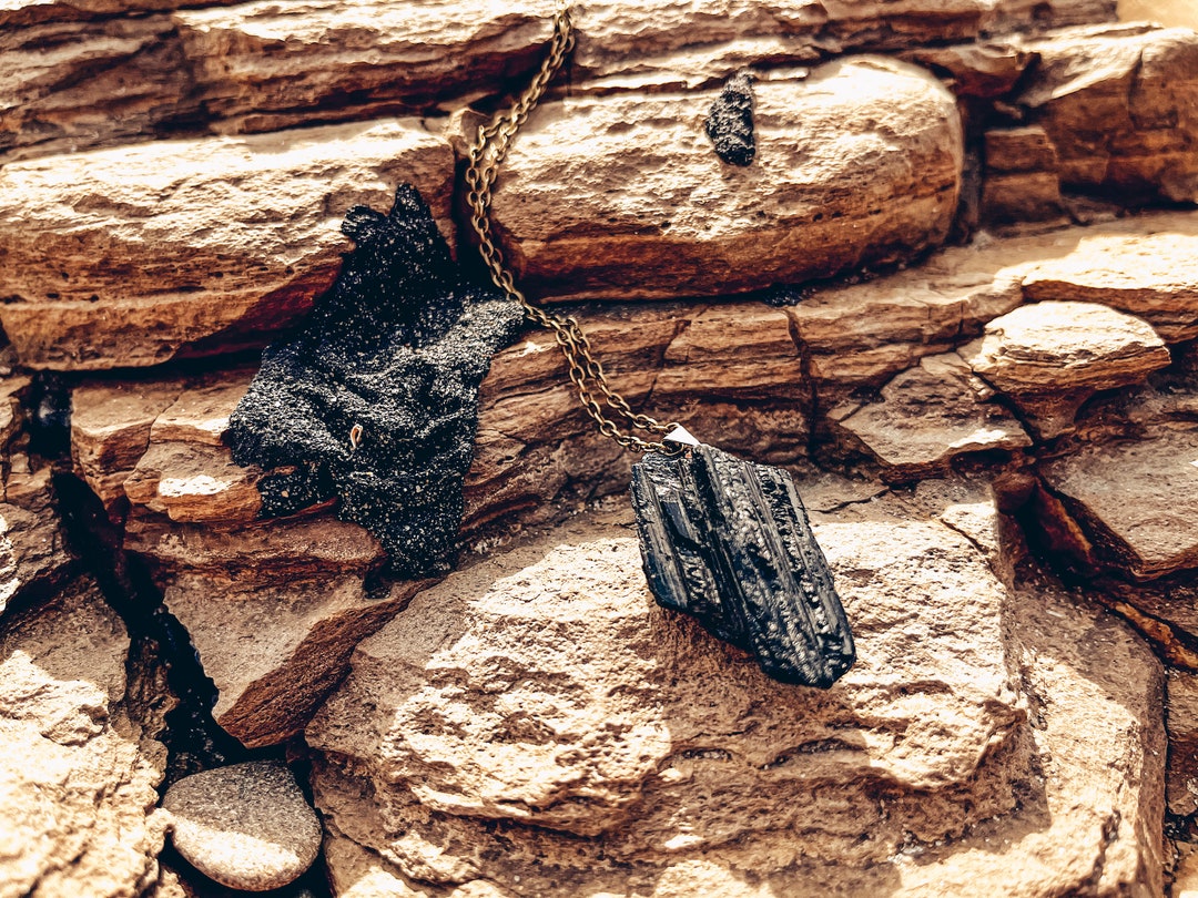 Shadow Stone | Raw Black Tourmaline | Jewelry | Crystal Necklace - Etsy UK