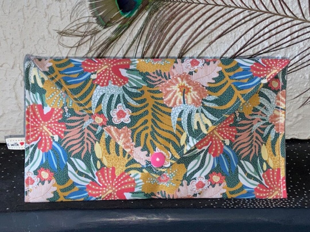 Multi-use Fabric Envelope Pouch gifts, Masks, Jewelry, Checkbook ...