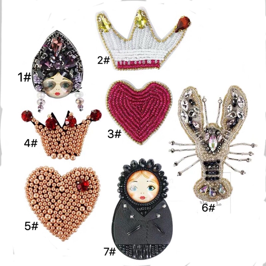 Beading Patch Crown Patch Red Heart Lobster Patch Wedding - Etsy