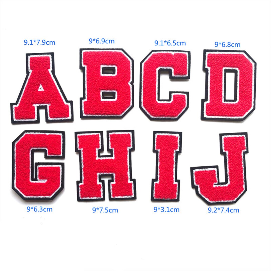 Red Towel Letter 26 Alphabet Embroidery Letter Sew on Letter Sew on ...
