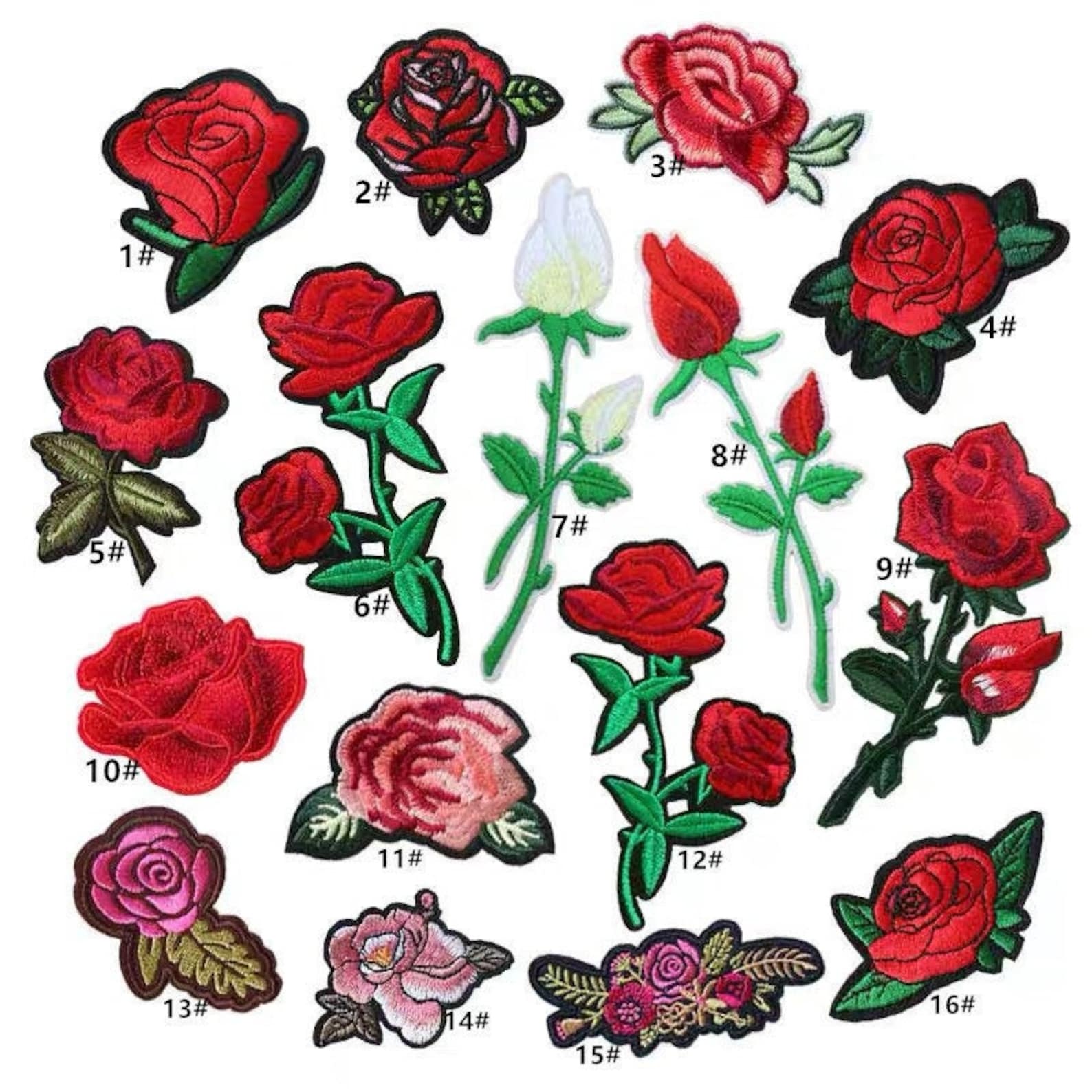 Flower Patch/iron on Rose Embroidered Patch/rose Patch/large - Etsy