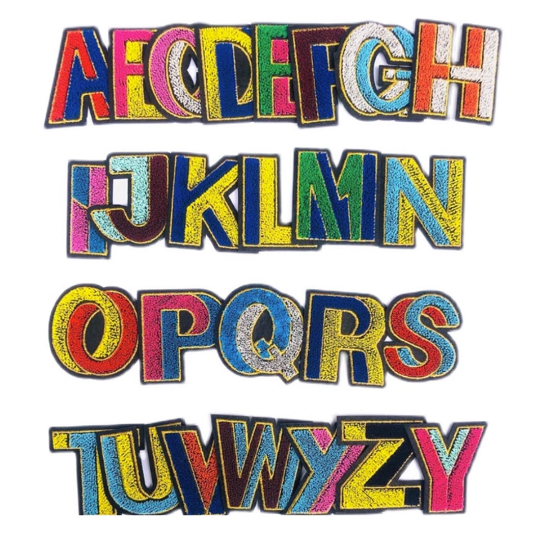Towel Letter 26 Alphabet Embroidery Colorful Letter Team Clothing the ...