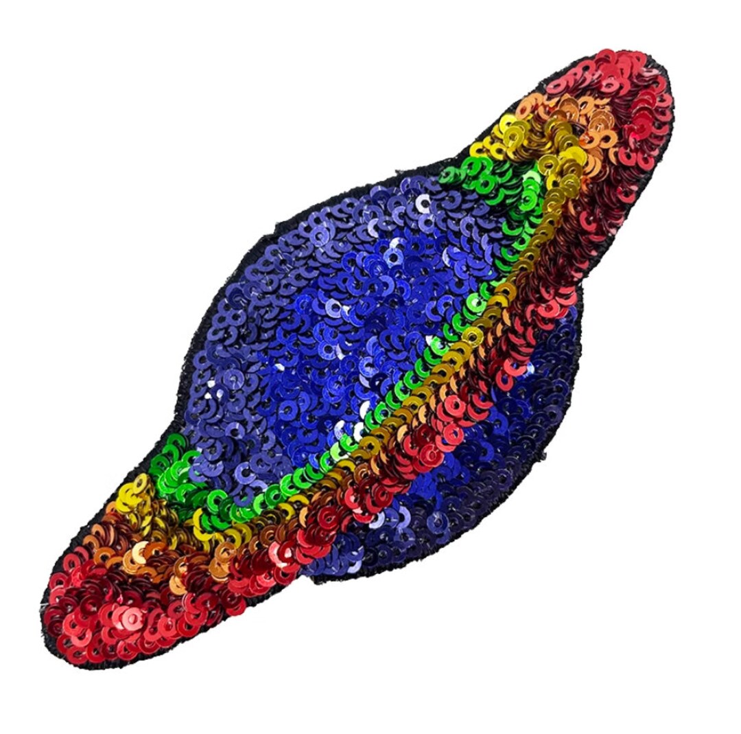 Iron on Sequined Planet Large Patch / Colorful Patch/embroidered Patch ...